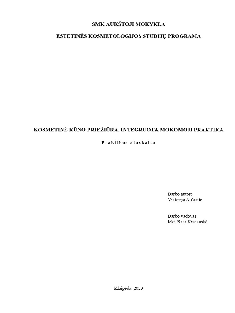 Kūno Ataskaita | PDF