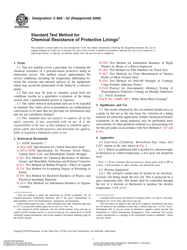 Astm C868 | PDF
