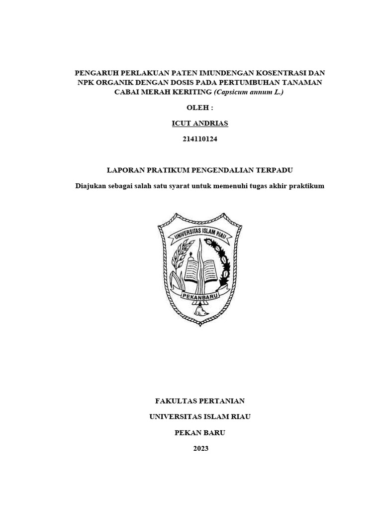 Laporan Cabe Merah Uir | PDF