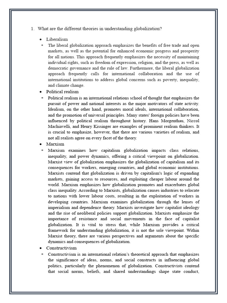 The Contemporary World | PDF