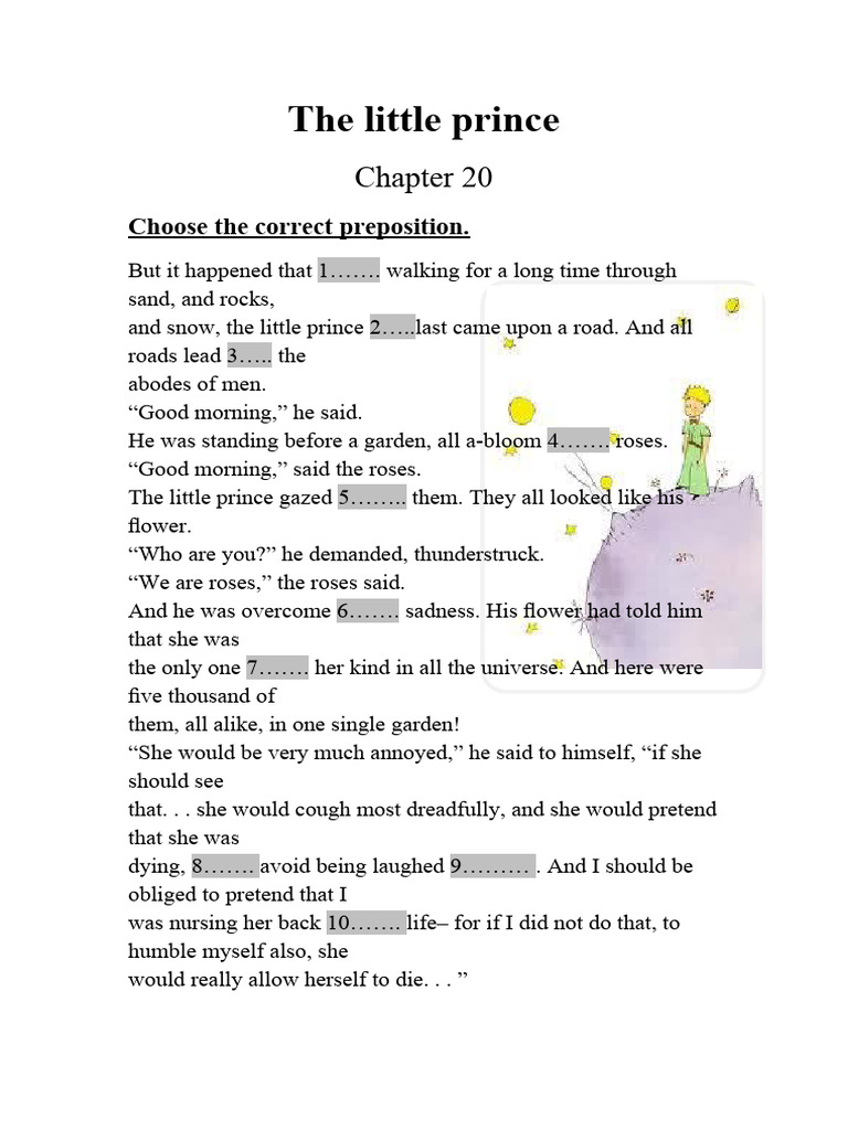 The Little Prince Grammar Drills Reading Comprehension Exercises - 53494 | PDF