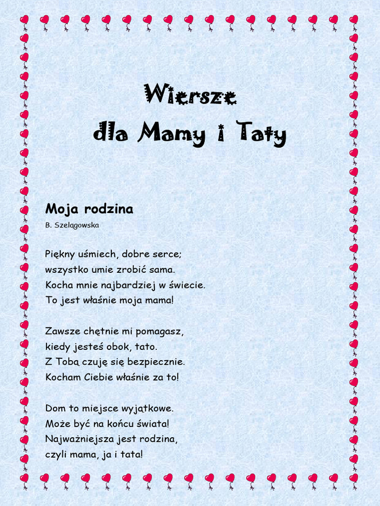 Wiersze Dla Rodziców | PDF