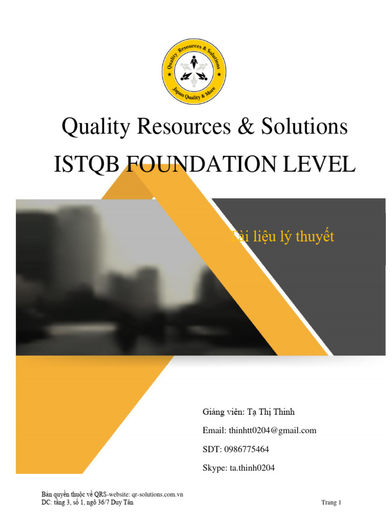 ISTQB Foundation Tài Liệu Song Ngữ Đầy Đủ | PDF