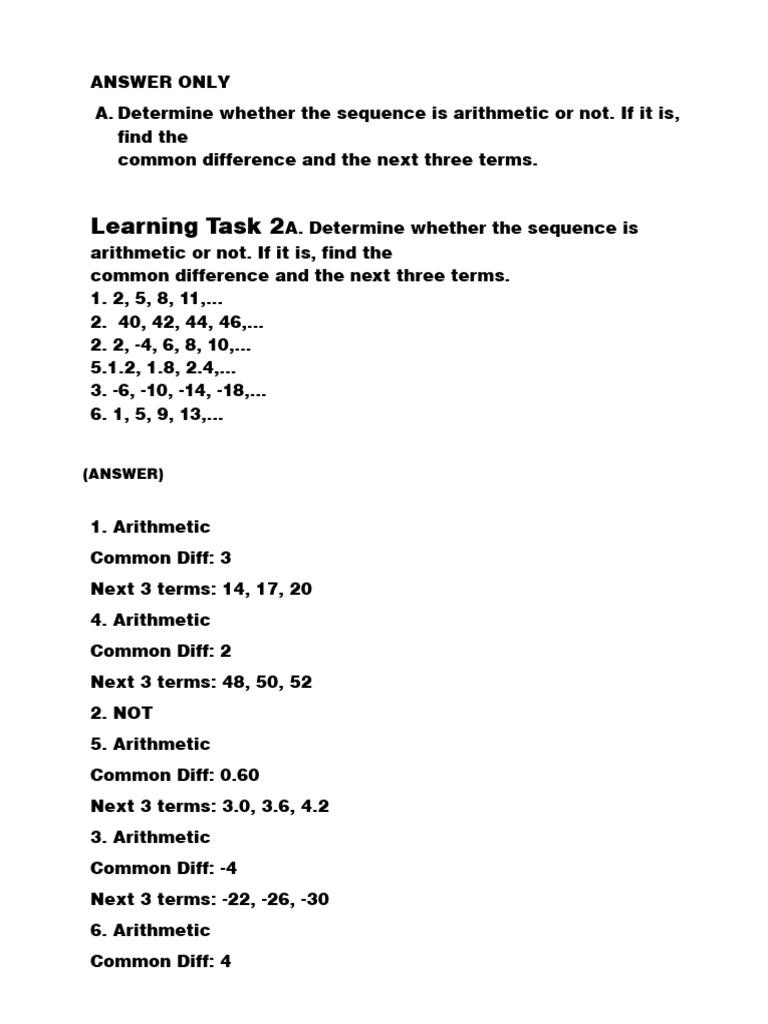 Arithmetic Sequences Guide | PDF