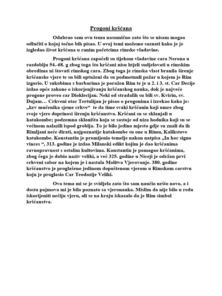 Progoni Kršćana | PDF