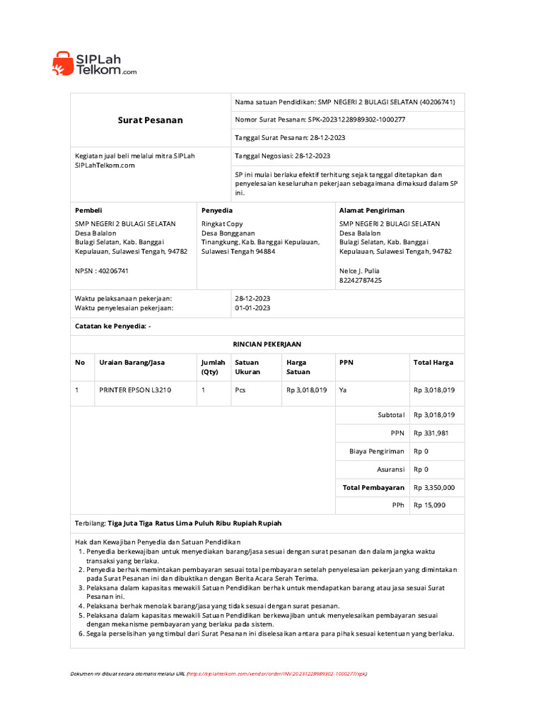 SIPLah - SPK-20231228989302-1000277 - SIPLah | PDF