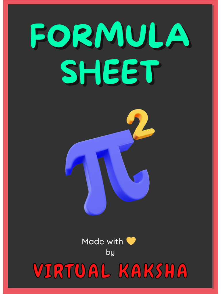 Maths FormulaS Sheet by Ajeet Yadav | PDF | Teaching Methods & Materials