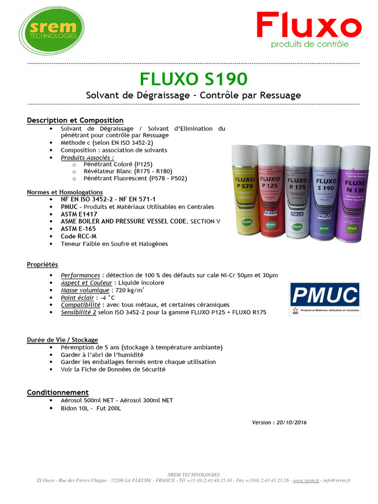FLUXO S190 - Fiche Technique | PDF