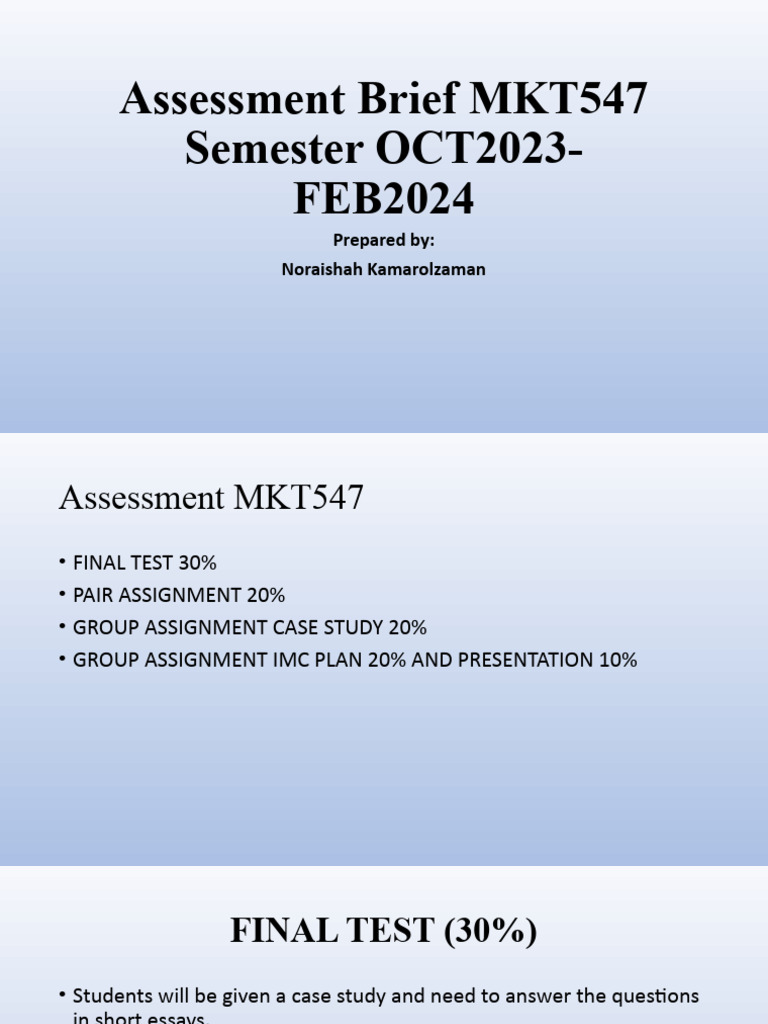 Assessment Brief MKT547 | PDF