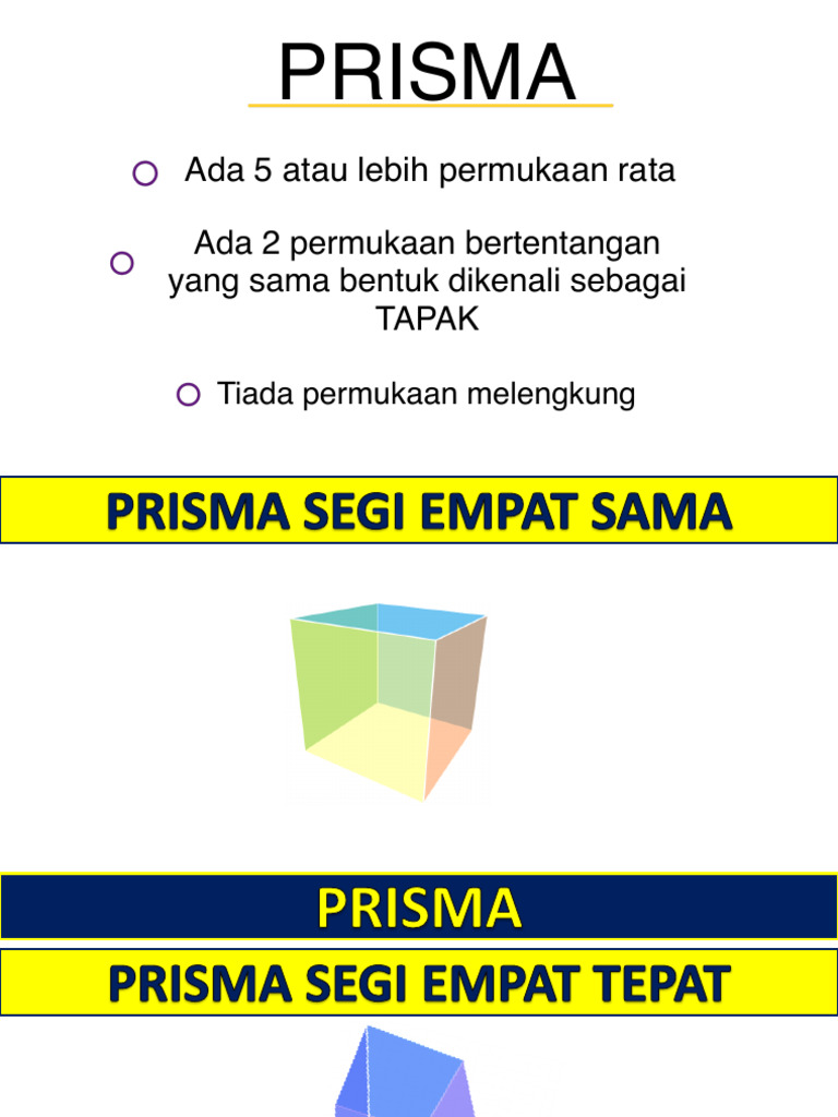 Ciri dan Bentuk Prisma Tahun 3 | PDF