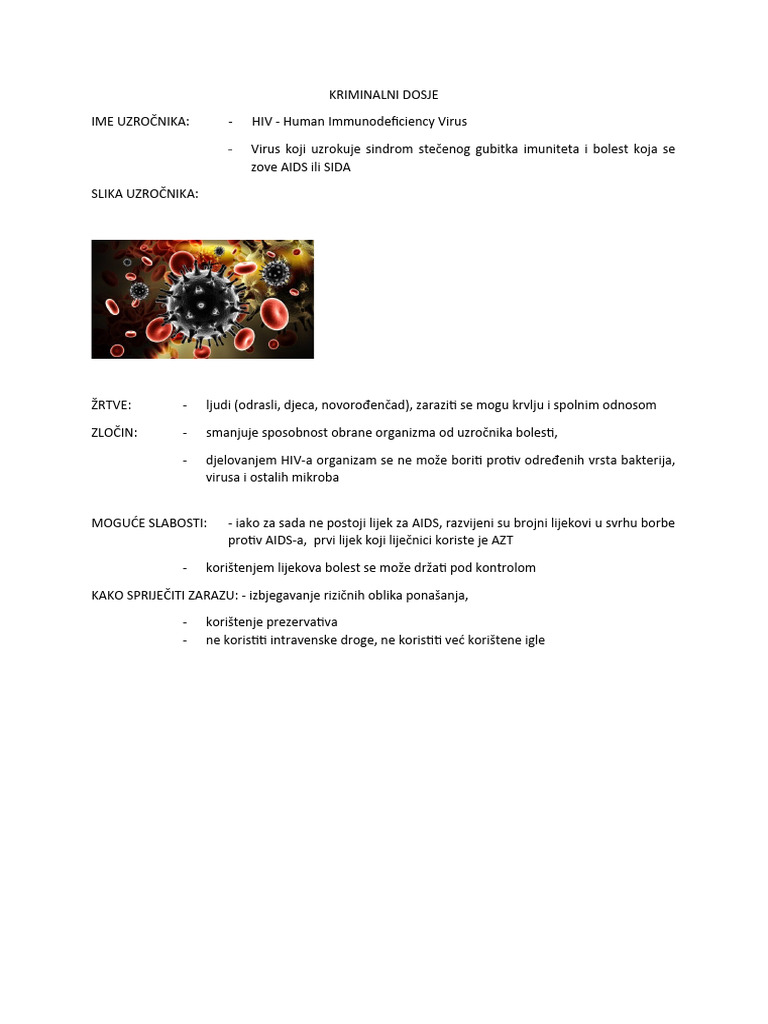 KRIMINALNI DOSJE Hiv | PDF
