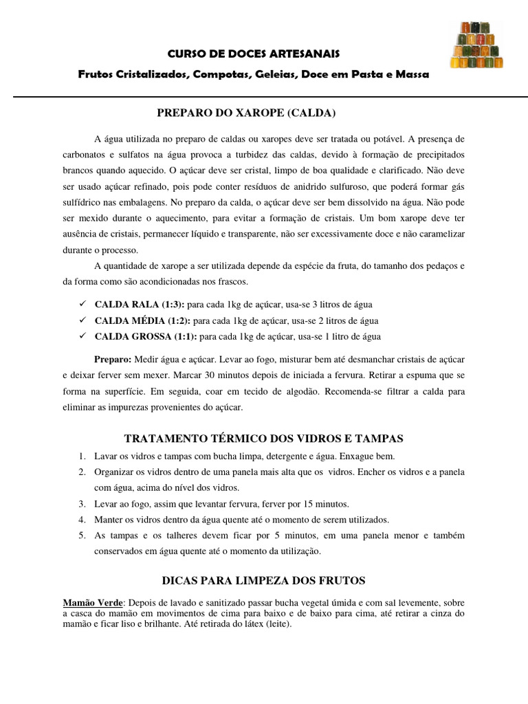Envasamento de Doces Artesanais | PDF