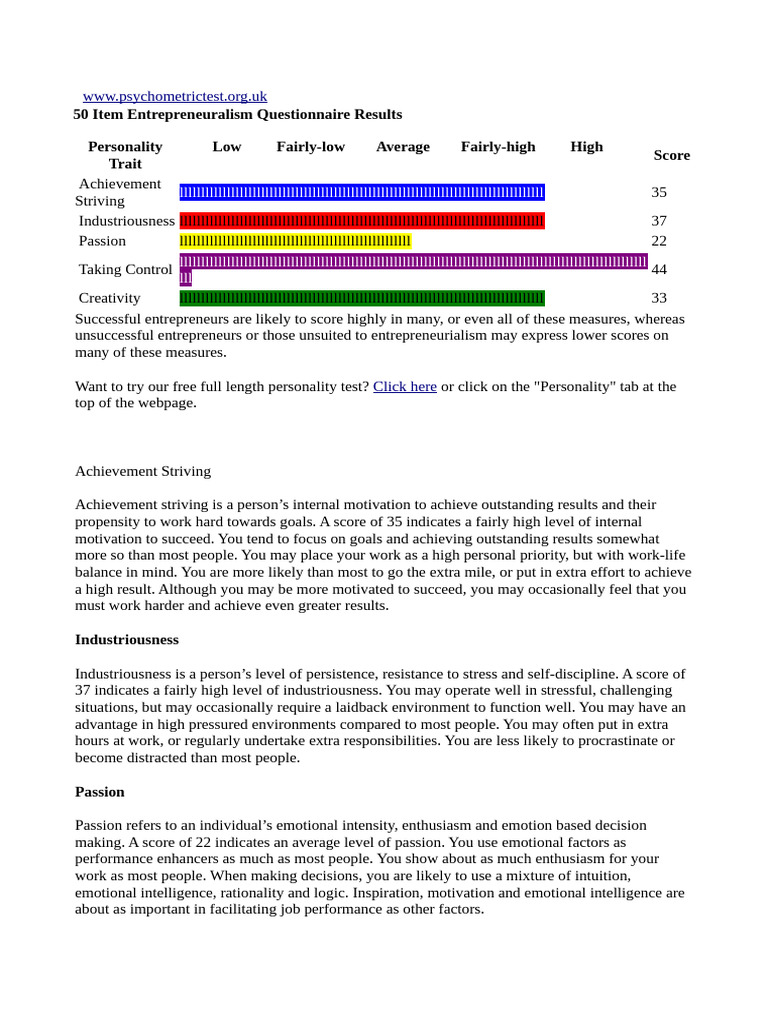 Test Psihologic 2 | PDF