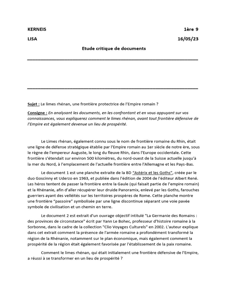 Etude Critique de Documents HGGSP | PDF