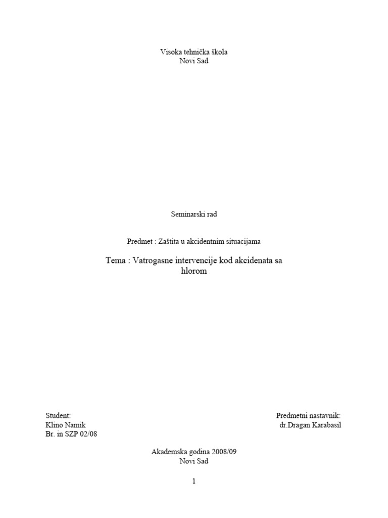 Seminarski Rad HLOR | PDF