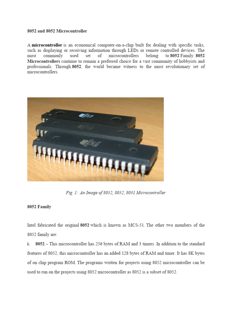 8052 and 8052 Microcontroller | PDF