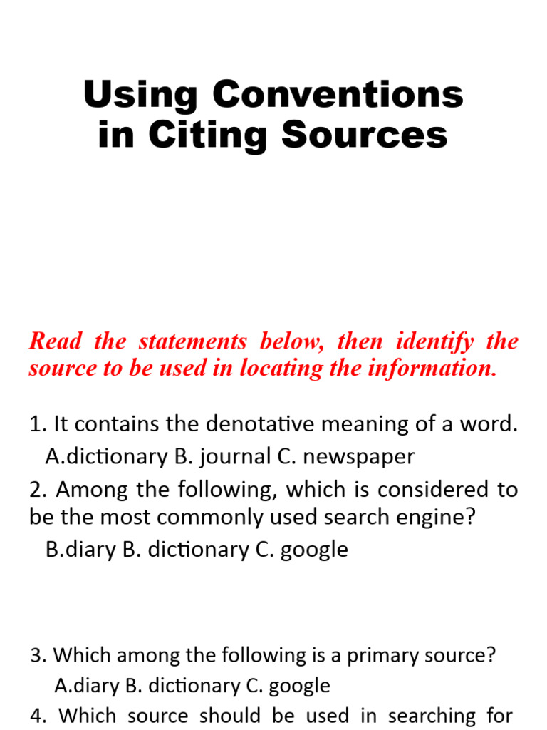 Using Conventions | PDF