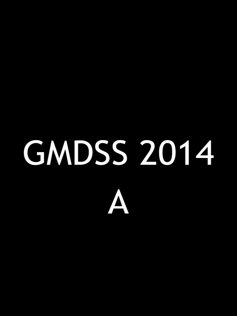 Gmdss 2014 A | PDF
