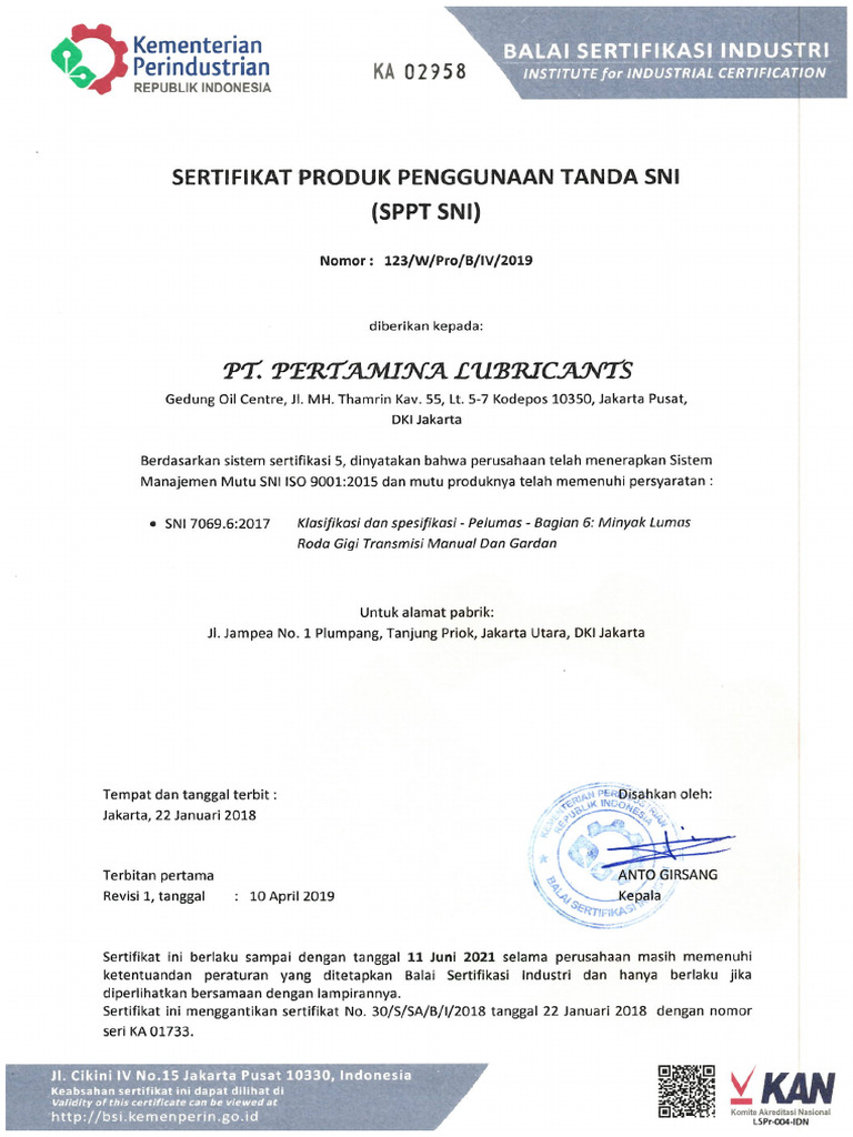 Sertifikat Sni Rored | PDF