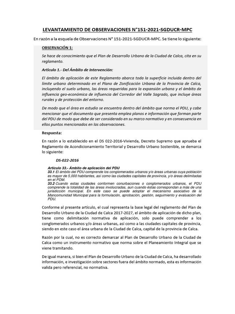 Levantamiento de Observaciones | PDF
