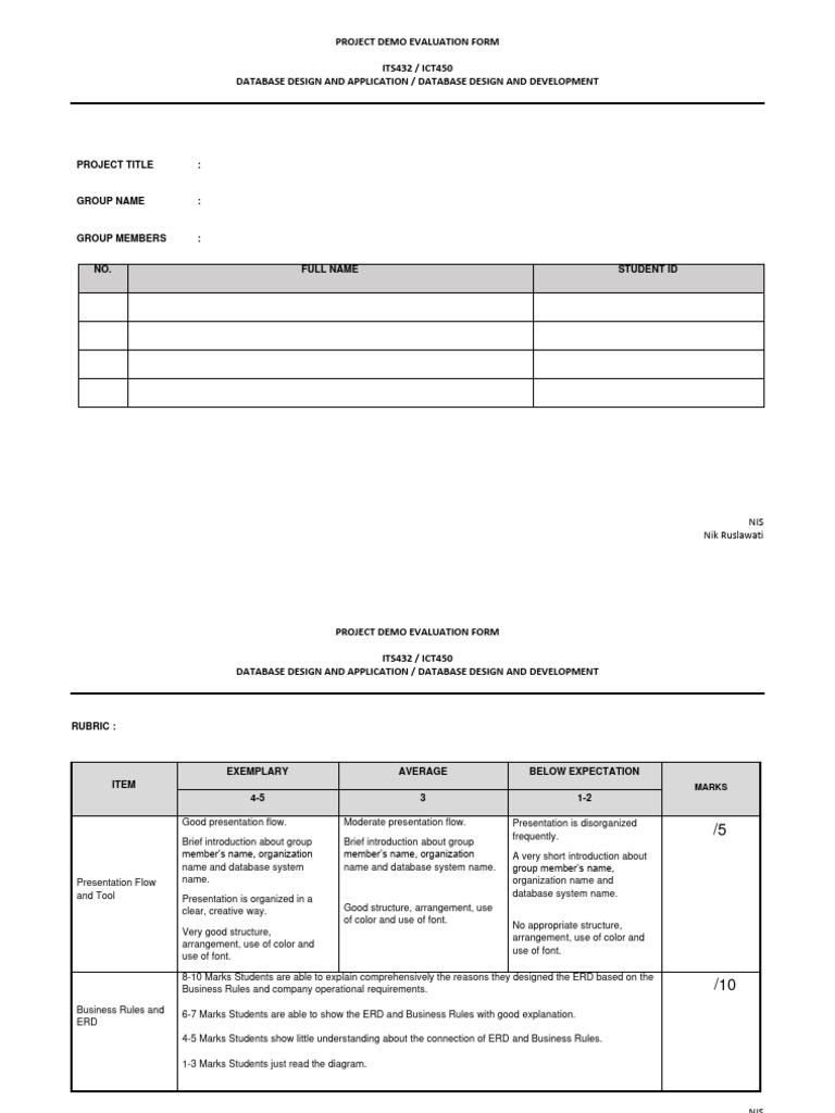 Demo Evaluation Ict450 | PDF