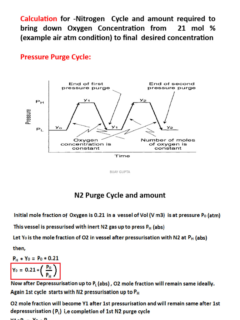 N2 Purge Cycle Calculation to remove Oxygen Content -BIJAY GUPTA | PDF