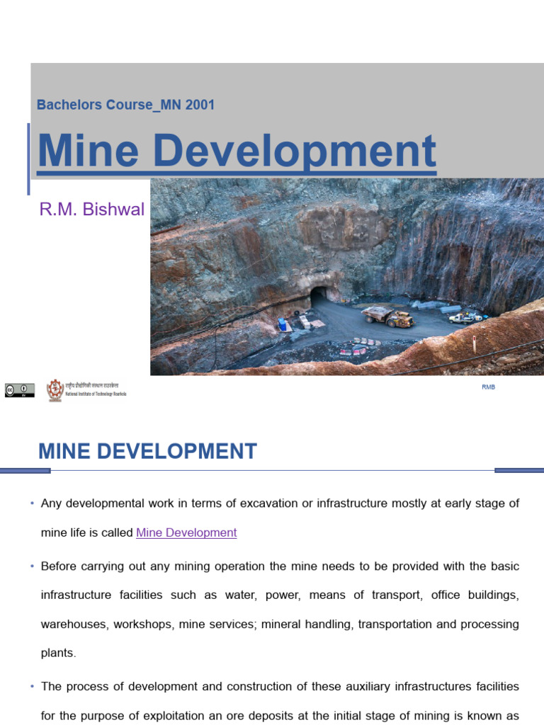 Mine Development - MN 2001 - Module 3 - Study Material | PDF