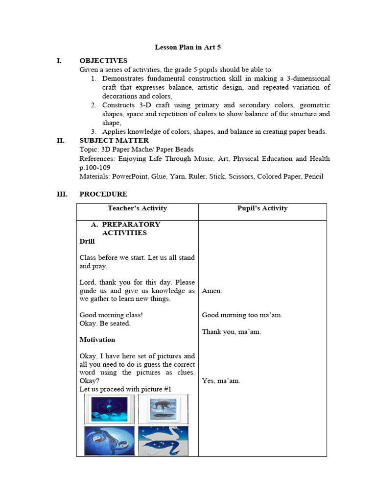 lesson plan- gr5-1 | PDF