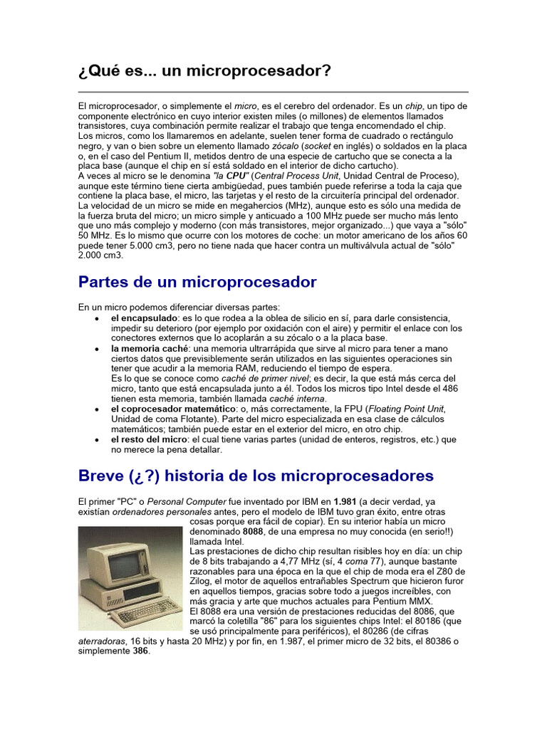 Microprocesador | PDF | Microprocesador | Intel