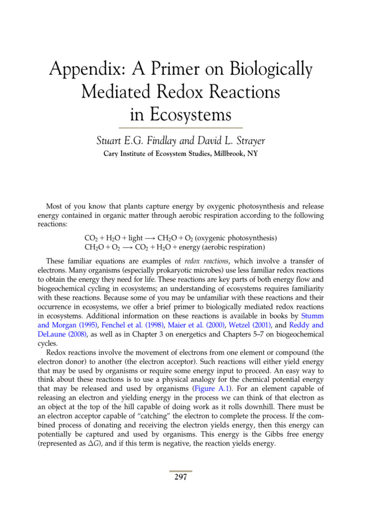 Appendix. A Primer On Biologically Mediated Redox Reactions in ...