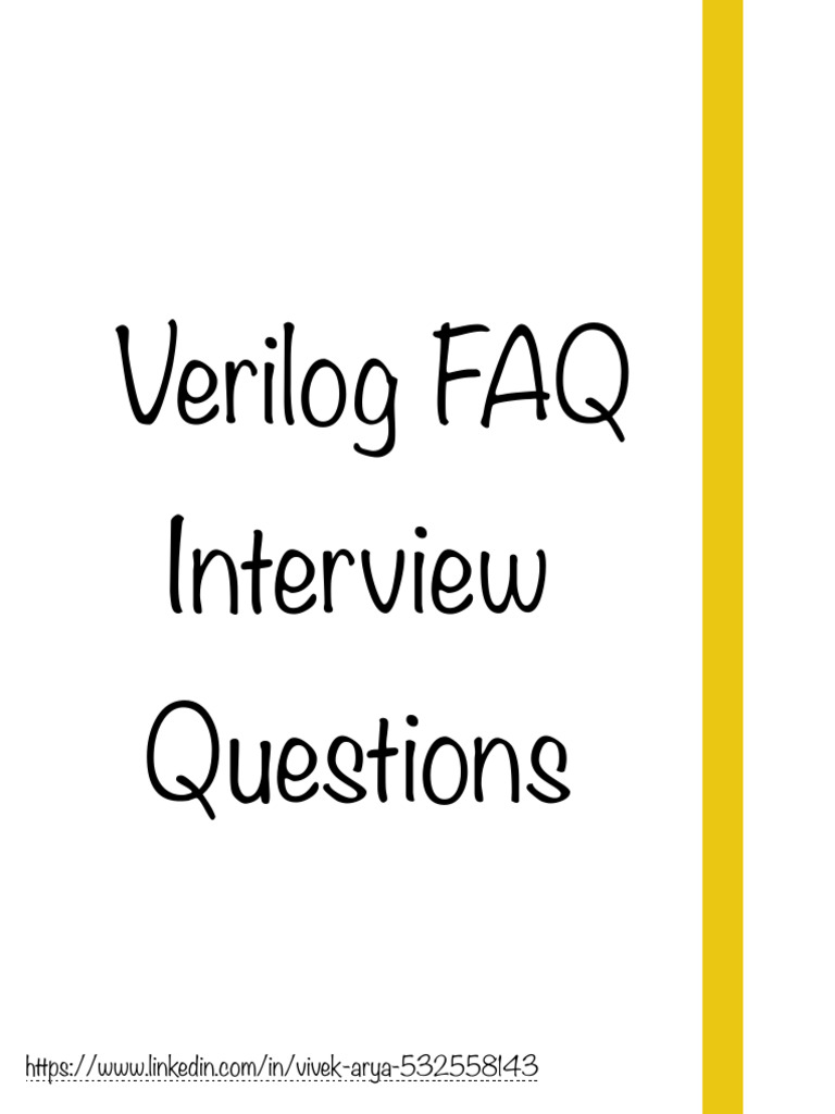 Verilog FAQ Interview Questions | PDF | Parameter (Computer Programming ... Verilog FAQ Interview Questions | PDF | Parameter (Computer Programming ...