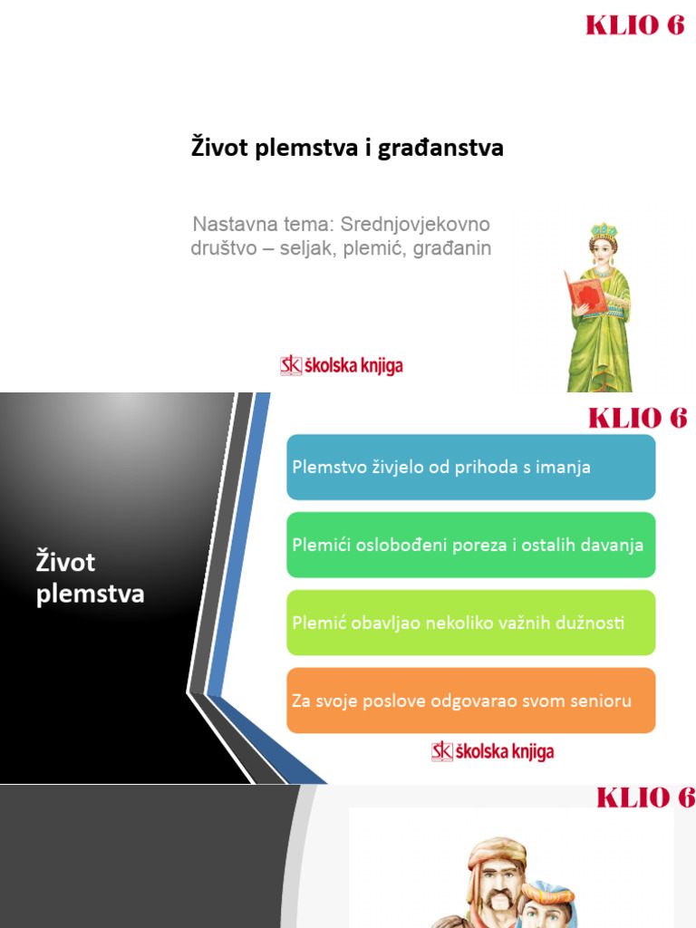 Klio 6 - PPT - 2.3. Zivot Plemstva I Gradjanstva | PDF