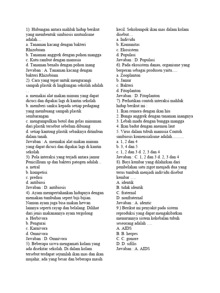 Latihan Soal Osn Sains SD | PDF
