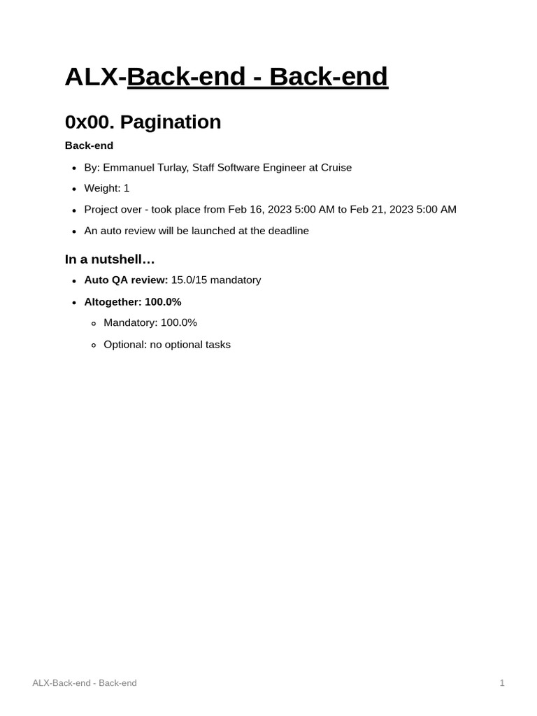 ALX Back End Back End | PDF ALX Back End Back End | PDF