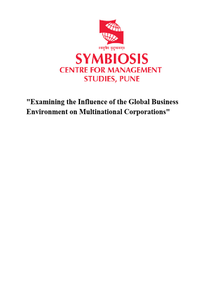 Global Business Environment | PDF