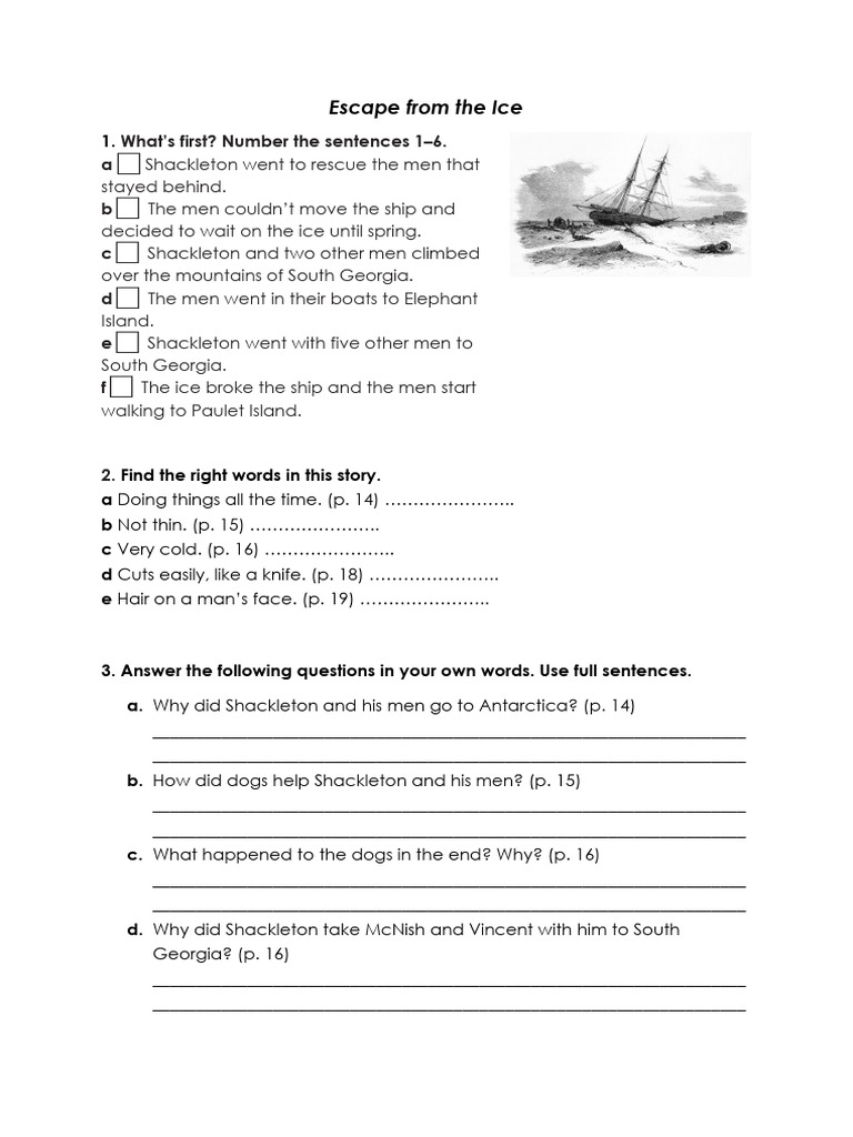 Escape From The Ice Worksheet | PDF