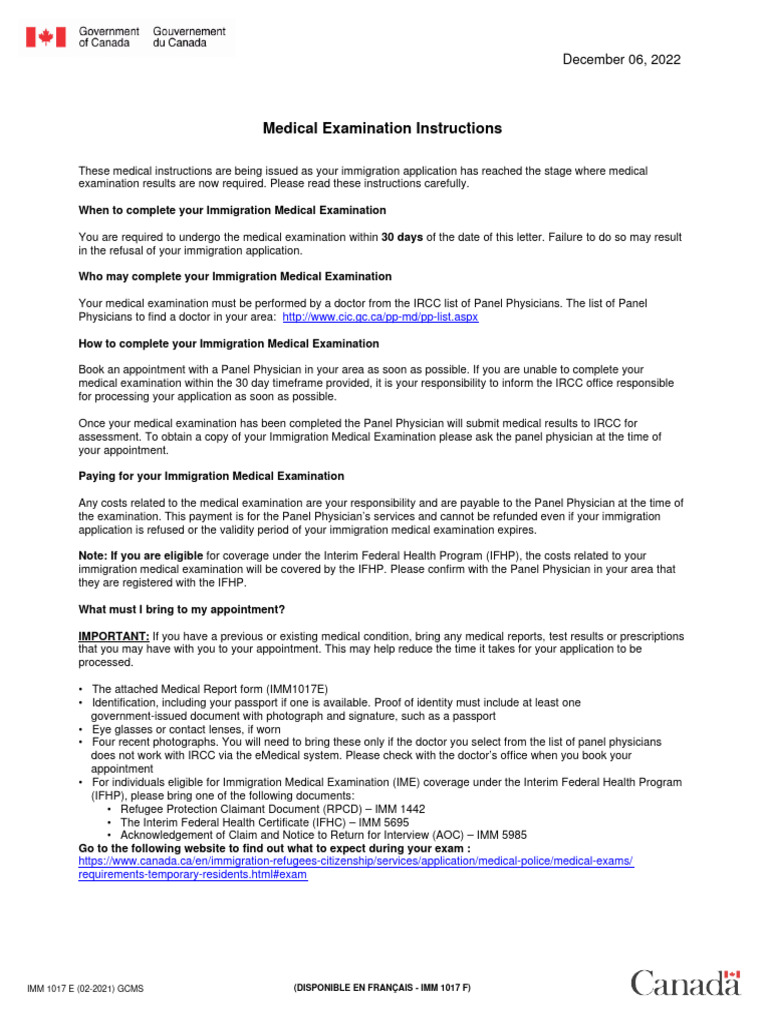 Immigration Medical Examination Guide | PDF | Physical Examination ...