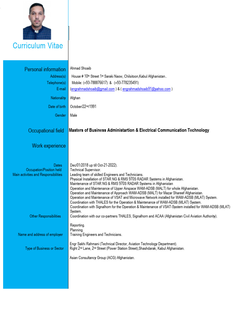 Ahmad Shoaib CV-Updated | PDF