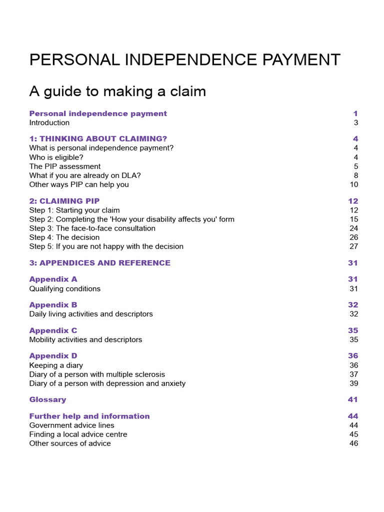 Pip Guide To Claiming | PDF