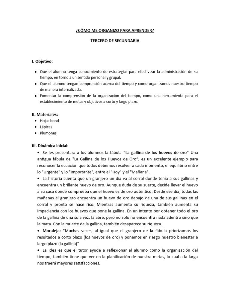 Cómo Me Organizo para Aprender | PDF