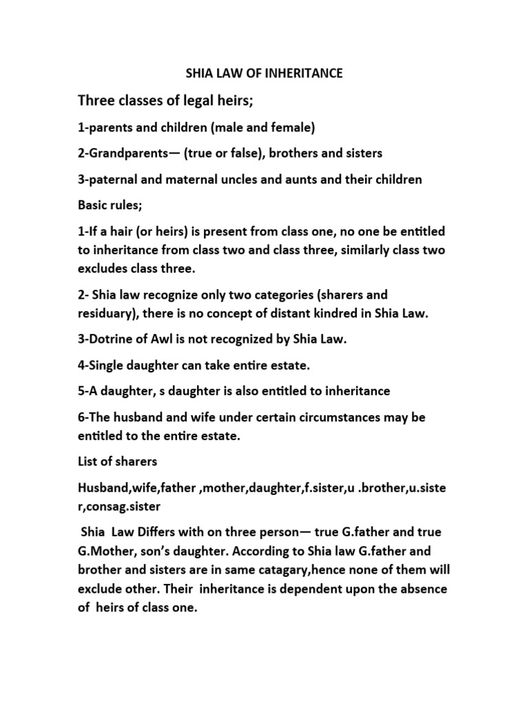 Shia Law of Inheritance | PDF