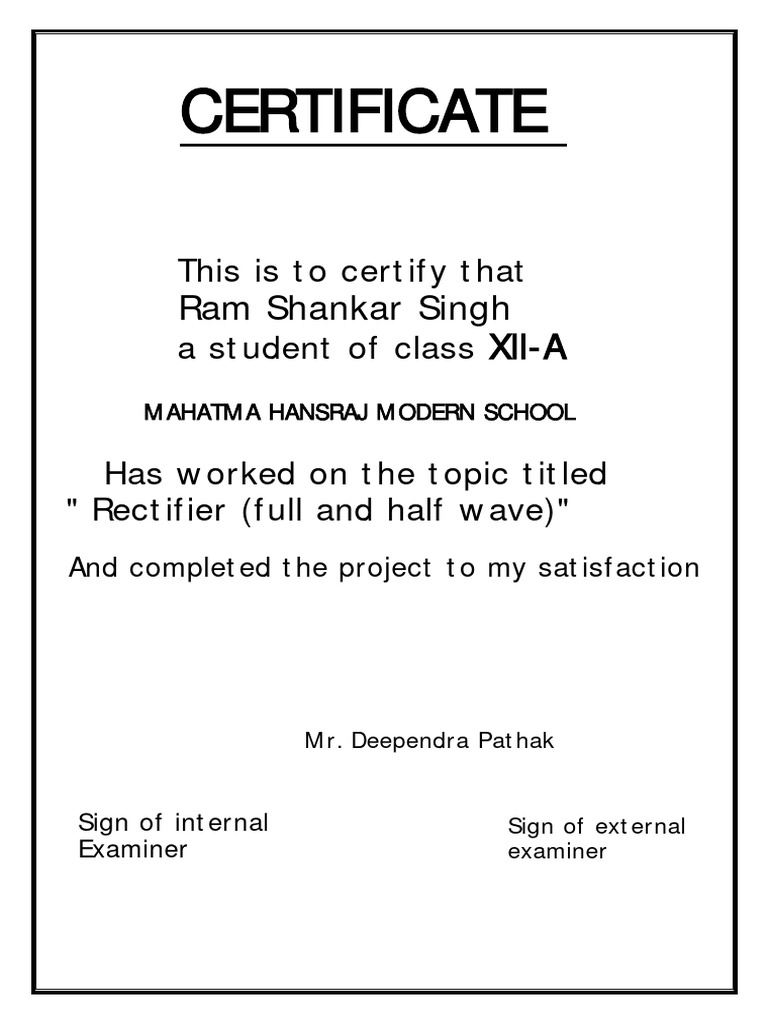 Certificate Physics | PDF