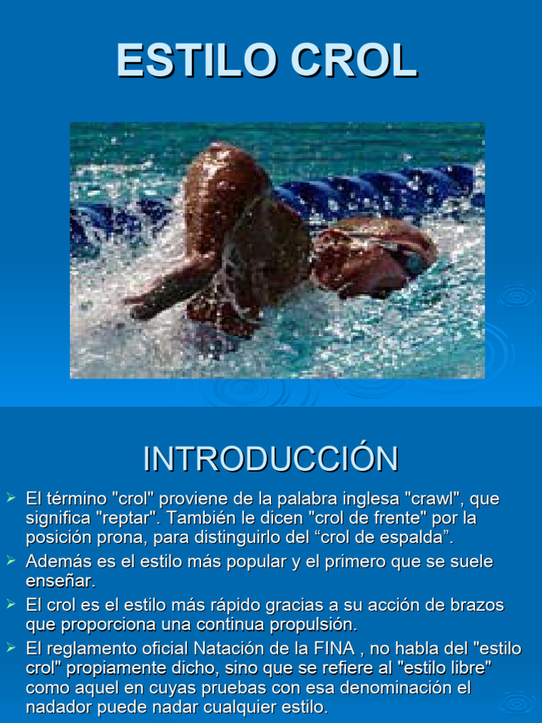 Natacion Tema 5. Estilo Crol | PDF