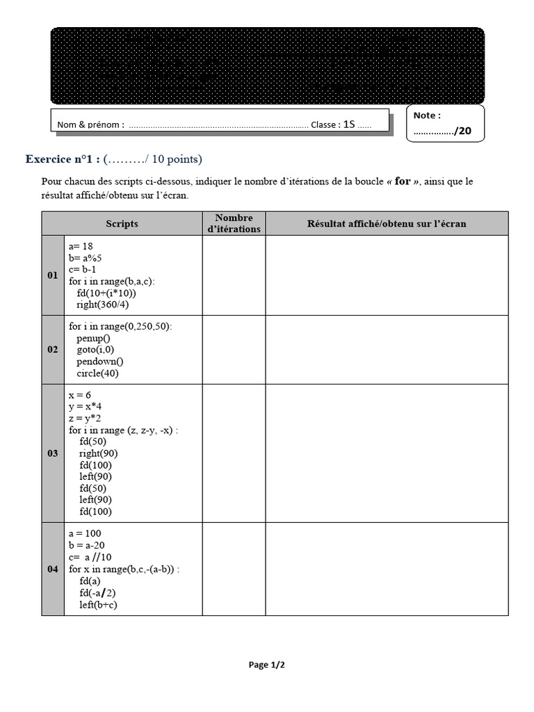 Analyse des itérations de boucles en Python | PDF | Programmation informatique | Structure de ...