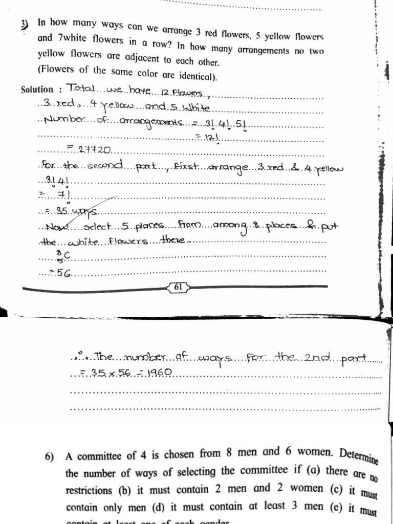 Ch.12 Permutations and Combinations (Maths Practical Book) | PDF ...