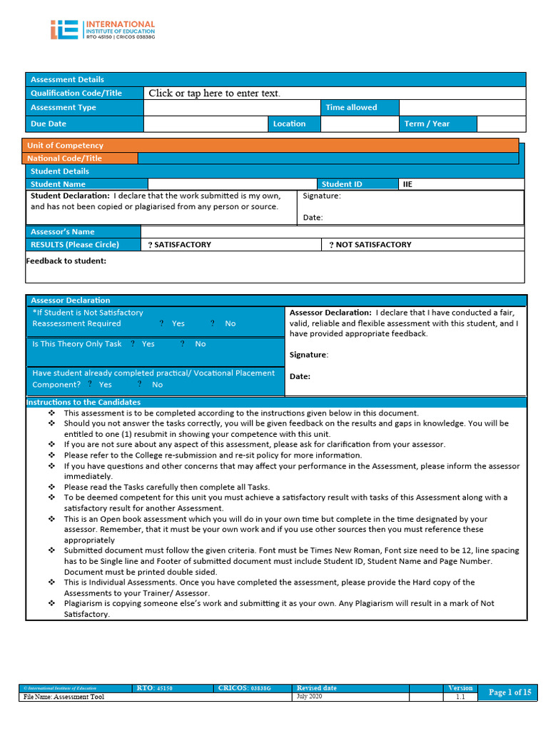 Assessment Task 1 | PDF