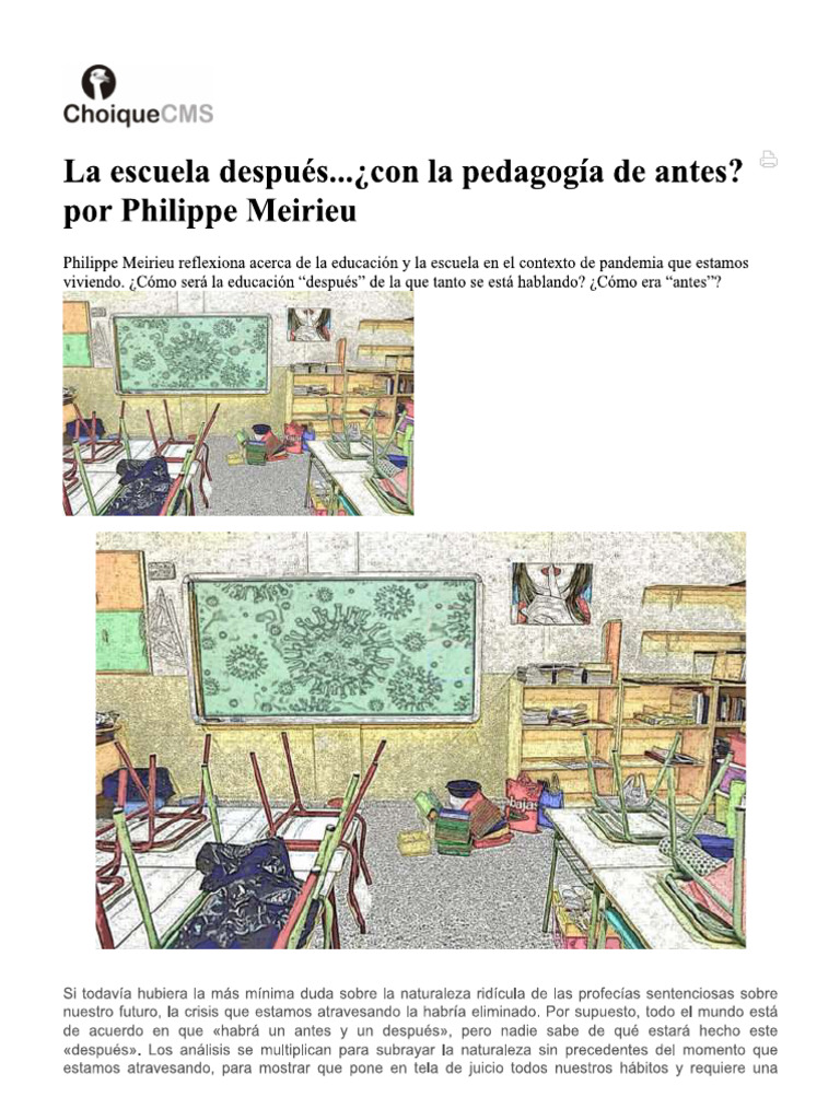Meirieu - La Escuela Despues de La Pandemia | PDF