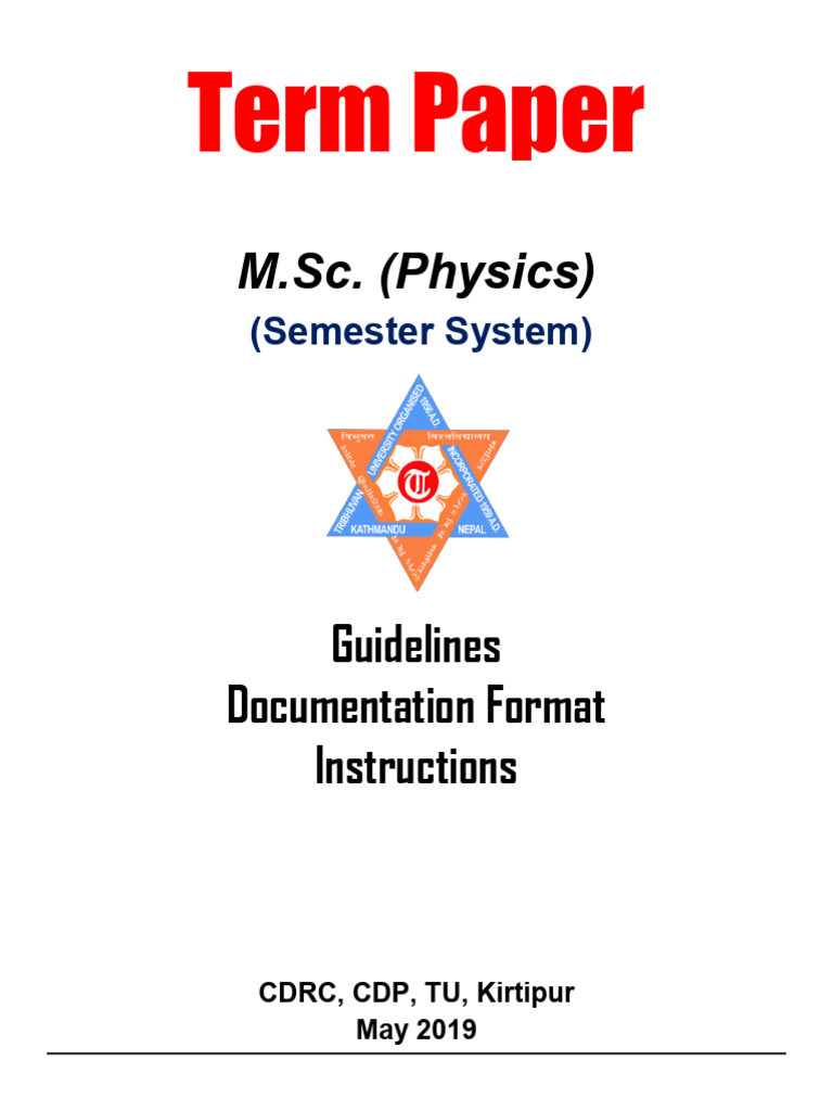 2 MSC (Physics) Term Paper Documantation Format | PDF | Thesis