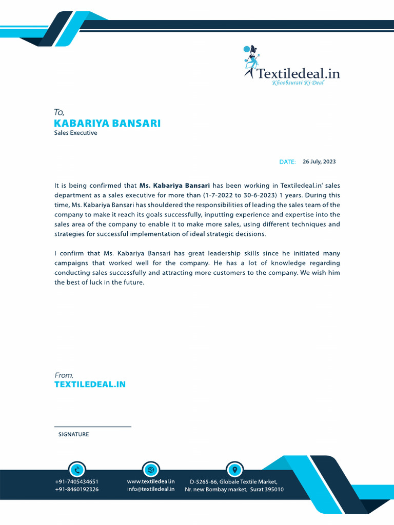 Experience Latter Final | PDF