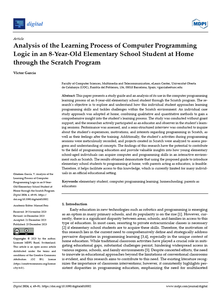 Digital 04 00002 | PDF | Methodology | Learning